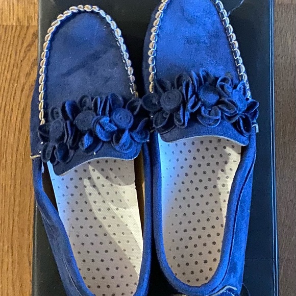 Shoes | Classic Suede Royal Blue Moccasins Size 1 | Poshmark